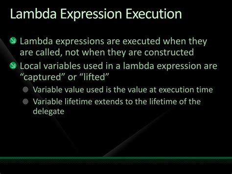 Ppt Getting The Most From Lambda Expressions Powerpoint Presentation Id1412520