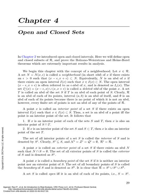 An Introduction To Real Analysis 4 Open And Closed Sets Pdf