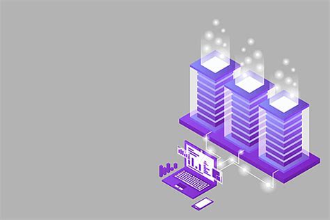 Cloudbased Hightech Data Storage Mainframe And Powered Server In Data