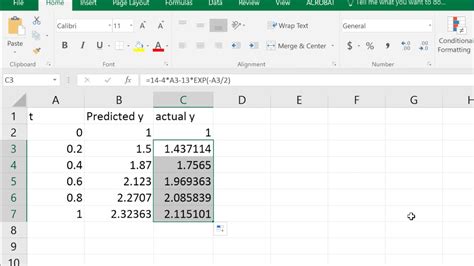 Eulers Method In Excel Youtube