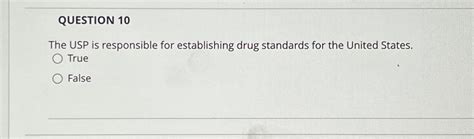 Solved QUESTION The USP Is Responsible For Establishing Chegg Com