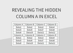 Revealing A Hidden Column Excel Template Free Download Pikbest