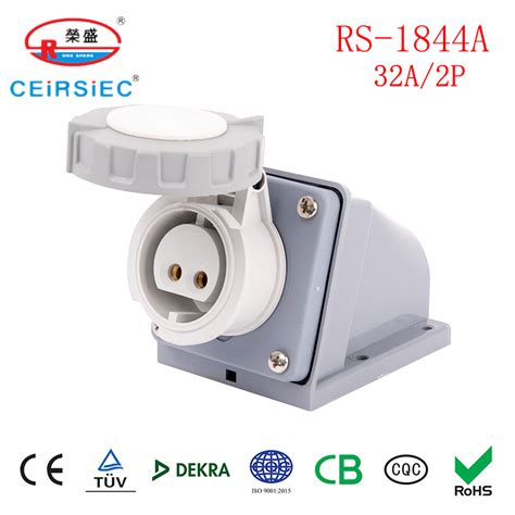 32 Amp 2 Pin Low Voltage Surface Socket Ip67 Industrial Socket For Wall Type 32a Socket And