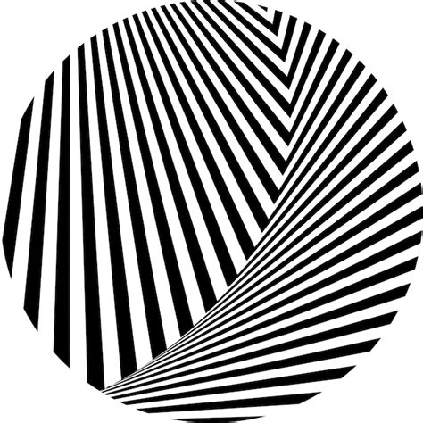 원 안에 추상 트위스트 흑백 배경 왜곡된 표면의 착시 트위스트 줄무늬 양식된 3d 표면 벡터 일러스트 레이 션 벽 아트 포스터