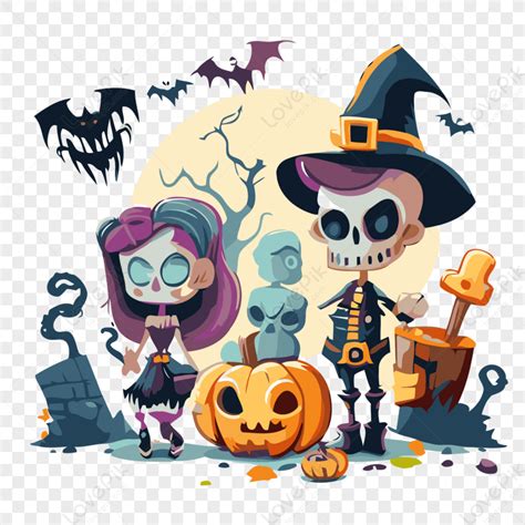 할로윈 테마클립 아트만화상표 Png 일러스트 무료 다운로드 Lovepik