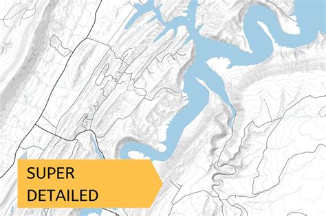 Printable Map Of Raystown Lake Pennsylvania United States Etsy Ireland