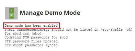 Enable Disable Demo Mode For An Account In WHM Eukhost