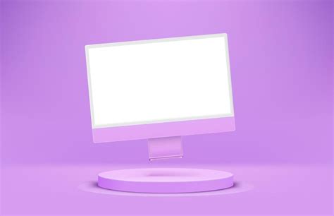 Modern Computer Monitor With Blank Screen On A Stage Vector Art At Vecteezy