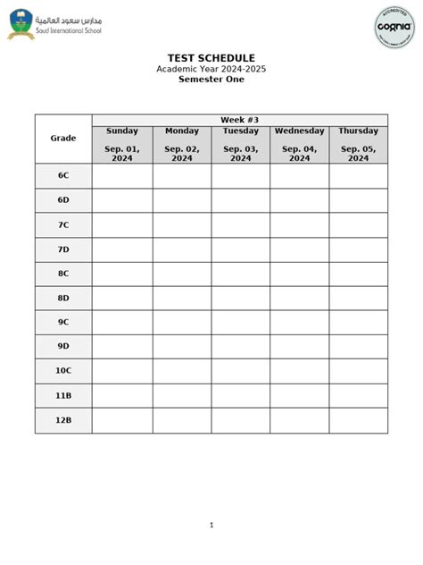 Test Schedulesem1 Boys Pdf Academic Term Educational Organizations