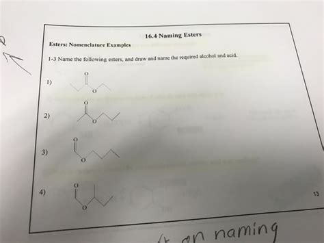 Solved Name The Following Esters And Draw And Name The Chegg Com