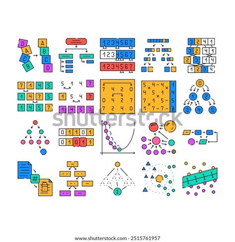 Sorting Algorithm Data Filter Icons Set Stock Vector Royalty Free 2515761957 Shutterstock