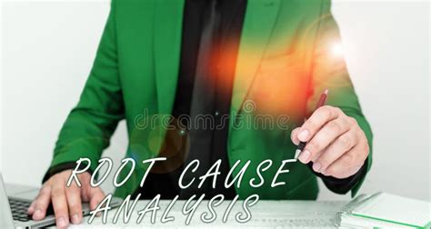 Hand Writing Sign Root Cause Analysis Word For Method Of Problem Solving Identify Fault Or