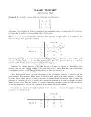 Maximin Minimax Criterion Pdf GAME THEORY October Example Consider A Game With