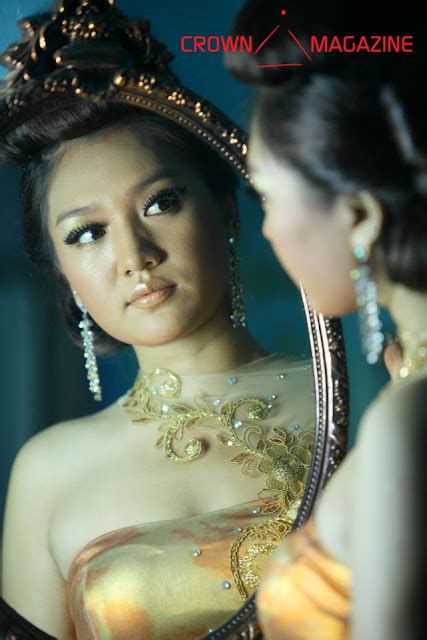 Thet Mon Myint In Strapless Golden Long Dress