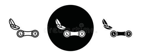 Contact Lens Outline Icon Collection Or Set Contact Lens Thin Vector Line Art Stock