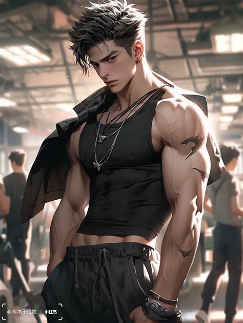 Ai绘画帅哥健身日常