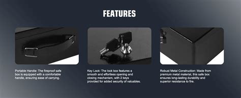 Fireproof Document Box Fire Resistant Safe Box With Key Lock For Home Portable Fireproof Lock