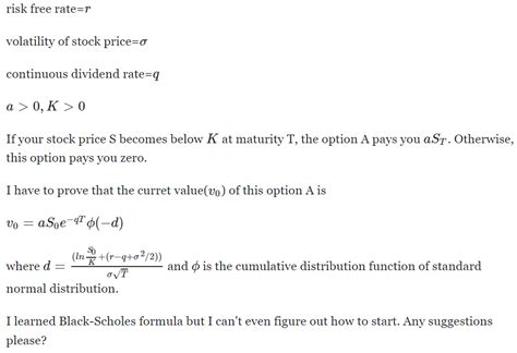 Solved Volatility Of Stock Price σ Continuous Dividend Rate