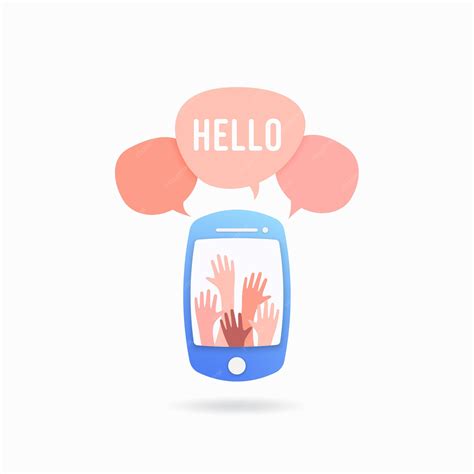 Premium Vector Mobile Phone With Hello Greetings
