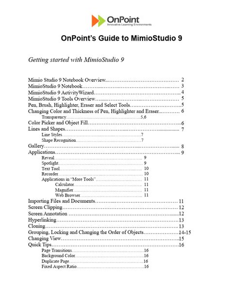 Mimio 9 Sw Manual Pdf Hyperlink Graphical User Interfaces