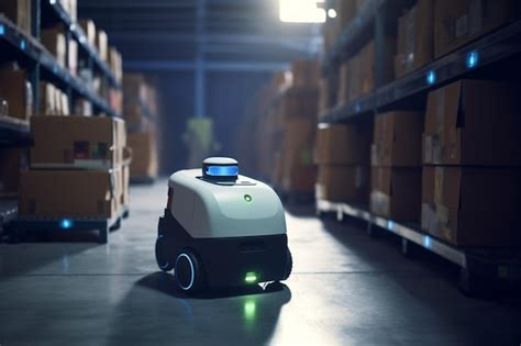 Premium Ai Image Automated Warehouse Management Aicontrolled Robotics