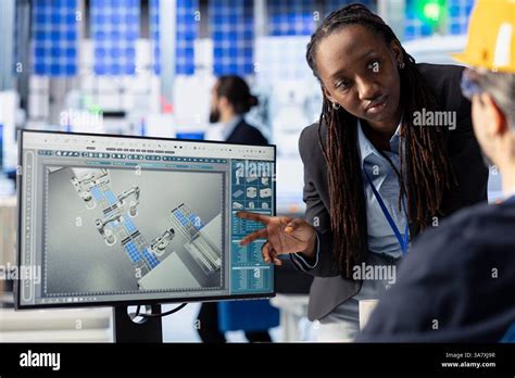 Solar Panels Plant Teamworking Colleagues Looking Over Factory Energy