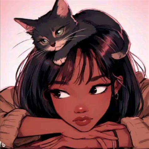 Animated Black Cat Pfp Black Cat Girl Pfp Pfp Brown Girl Profile