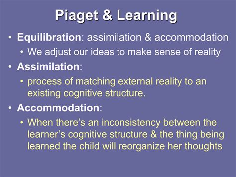 Jean Piaget Theory Of Cognitive Development Ppt