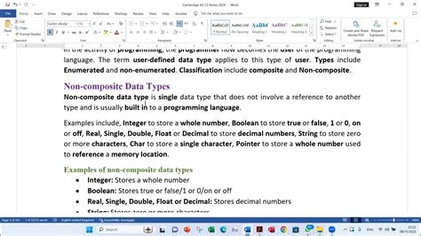 Cambridge A2 Computer Science Chapter 13 Data Representation Part 1 Data Types Youtube