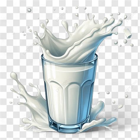 하얀 액체의 생동감 넘치는 움직임을 강조하는 극적인 우유 튀김이 있는 유리를 특징으로 하는 클립 아트 우유가 드라마틱하게 튀는 유리잔을 특징으로 하는 클립 아트 하얀