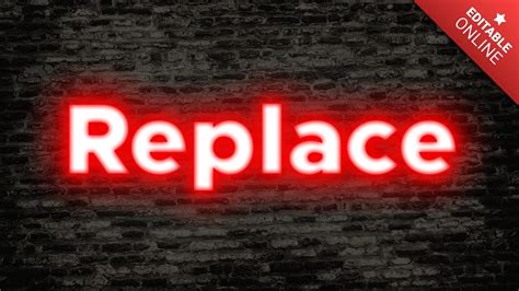 replace glow red text effect generator