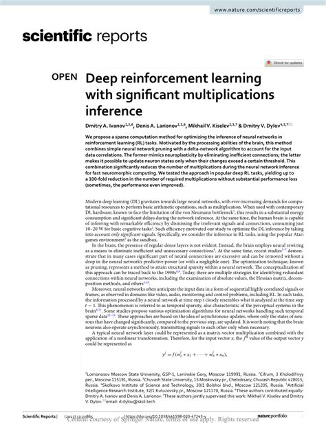 Pdf Deep Reinforcement Learning With Significant Multiplications