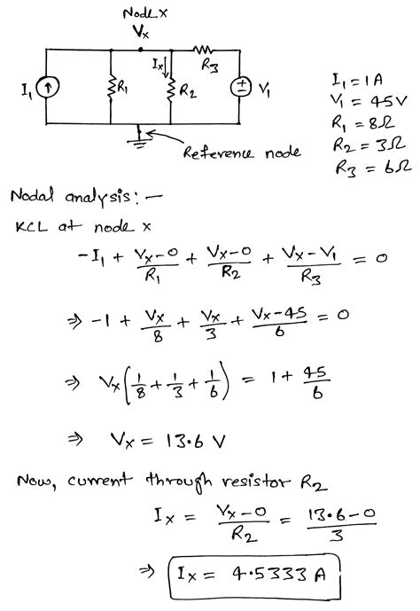 Solved Determine I X For The Following Circuit Using Nodal Analysis