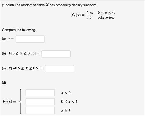 Solved Point The Random Variable X Has Probability Chegg
