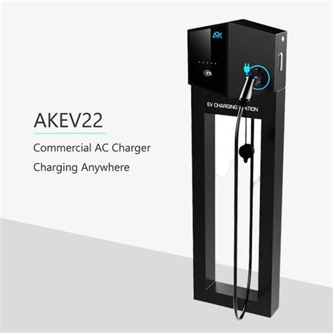 Public 22kw Ocpp1 6j 3phase Fast Wall Mounted Type2 Ev Charger With Pillar