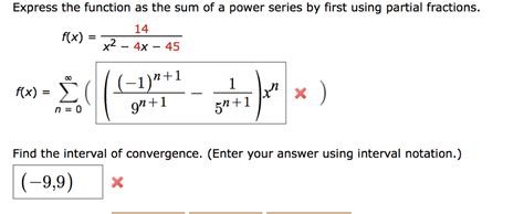 Solved Express The Function As The Sum Of A Power Series By Chegg Com