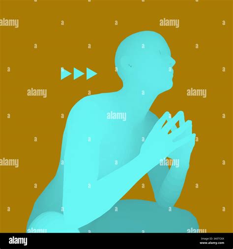 Man In A Thinker Pose 3d Model Of Man Business Science Psychology Or Philosophy Vector