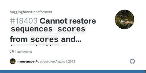 Cannot Restore `sequencesscores` From `scores` And `beamindices