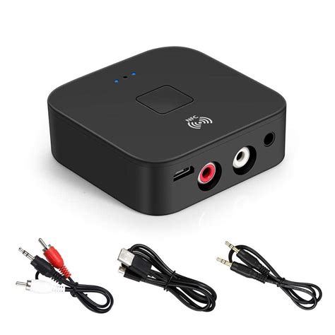Bluetooth 5.0 Audio Receiver, 3.5mm Aux RCA NFC Audio Adapter for Car ...
