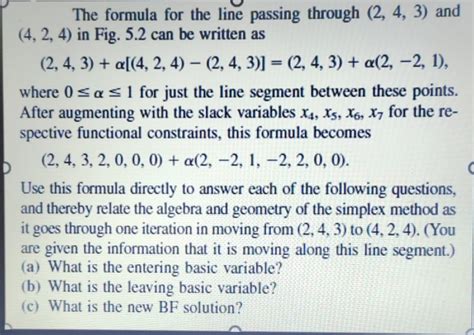 solved the formula for the line passing through 2 4 3 and