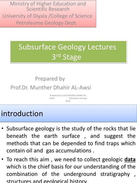 Subsurface Geology Lecture1 | PDF | Petroleum | Petroleum Geology