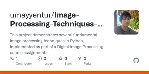 Github Umayyenturimage Processing Techniques Project This Project