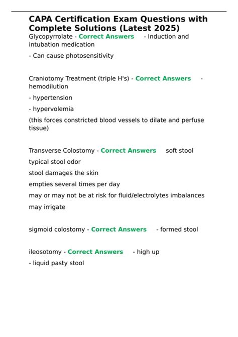 Capa Certification Exam Questions With Complete Solutions Latest 2025 Capa Certification Exm