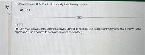 solved find two values of θ 0≤θ