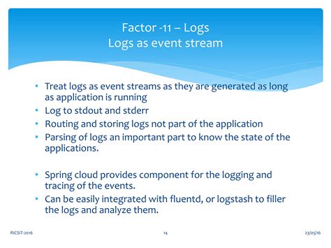 twelve factor application pattern with spring framework ppt