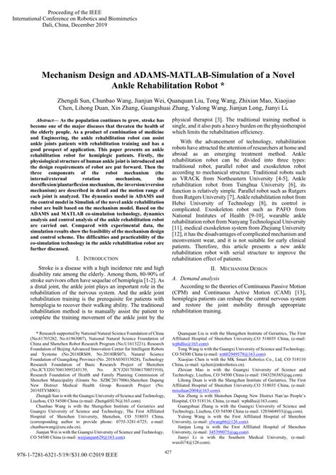 Pdf Kinematics And Dynamics Analysis Of A Novel Ankle Rehabilitation