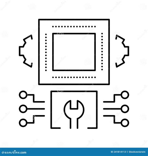 Engineering System Line Icon Concept Engineering System Vector Linear