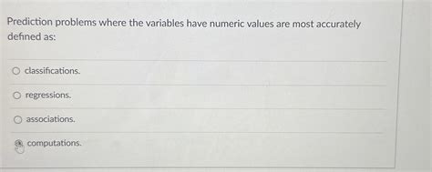Solved Prediction Problems Where The Variables Have Numeric