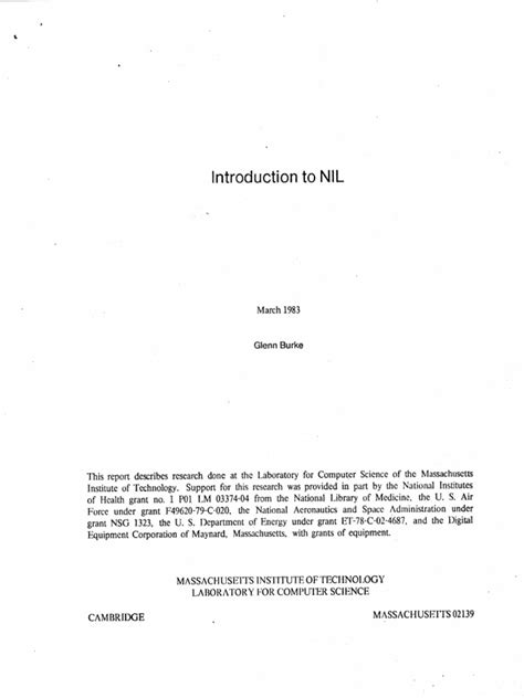 Burke Introduction To Nil 1983 Pdf Scope Computer Science