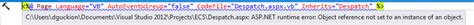 Compile Time Error Object Reference Not Set To An